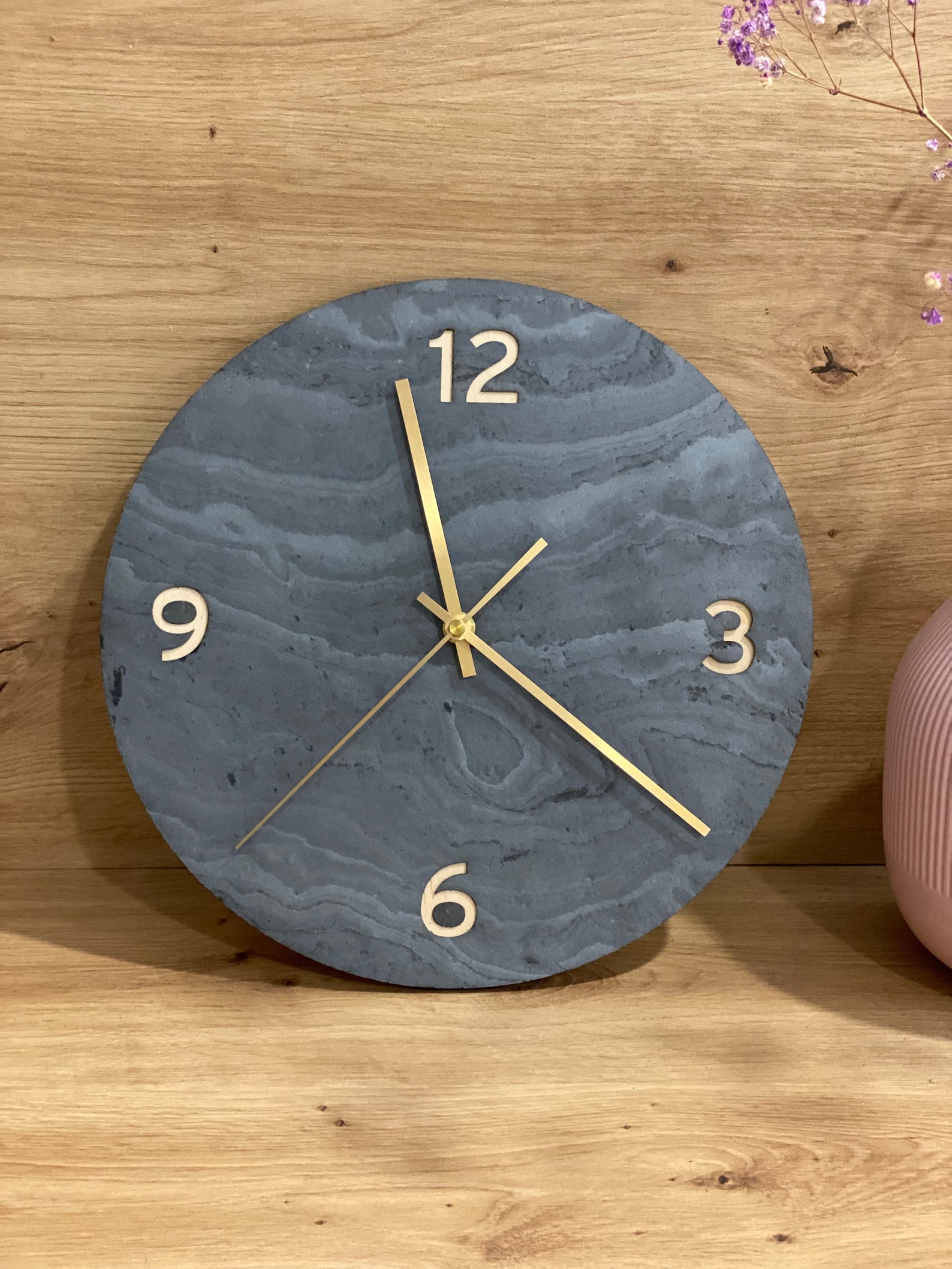 Quarter Slate Stone Wall Clock Round Wall Clock Perfect Add - Etsy