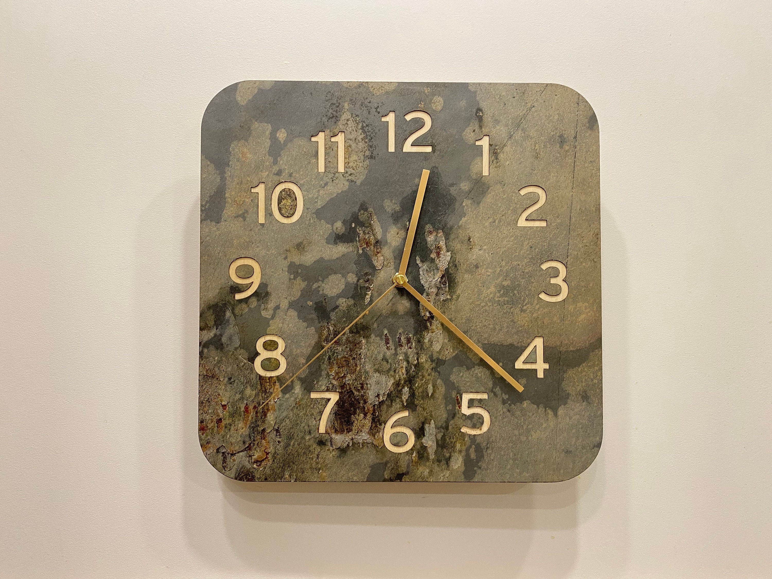 Autumn Colours Wall Clock, Stone Clock With Seconds Hand , Livingroom ...