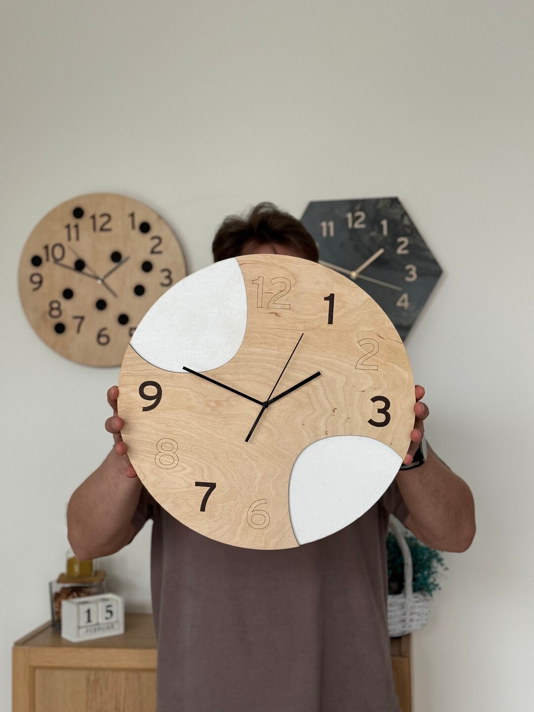 Two Layered Wall Clock, Various Colours Clock. Modern Wall Clock - Etsy