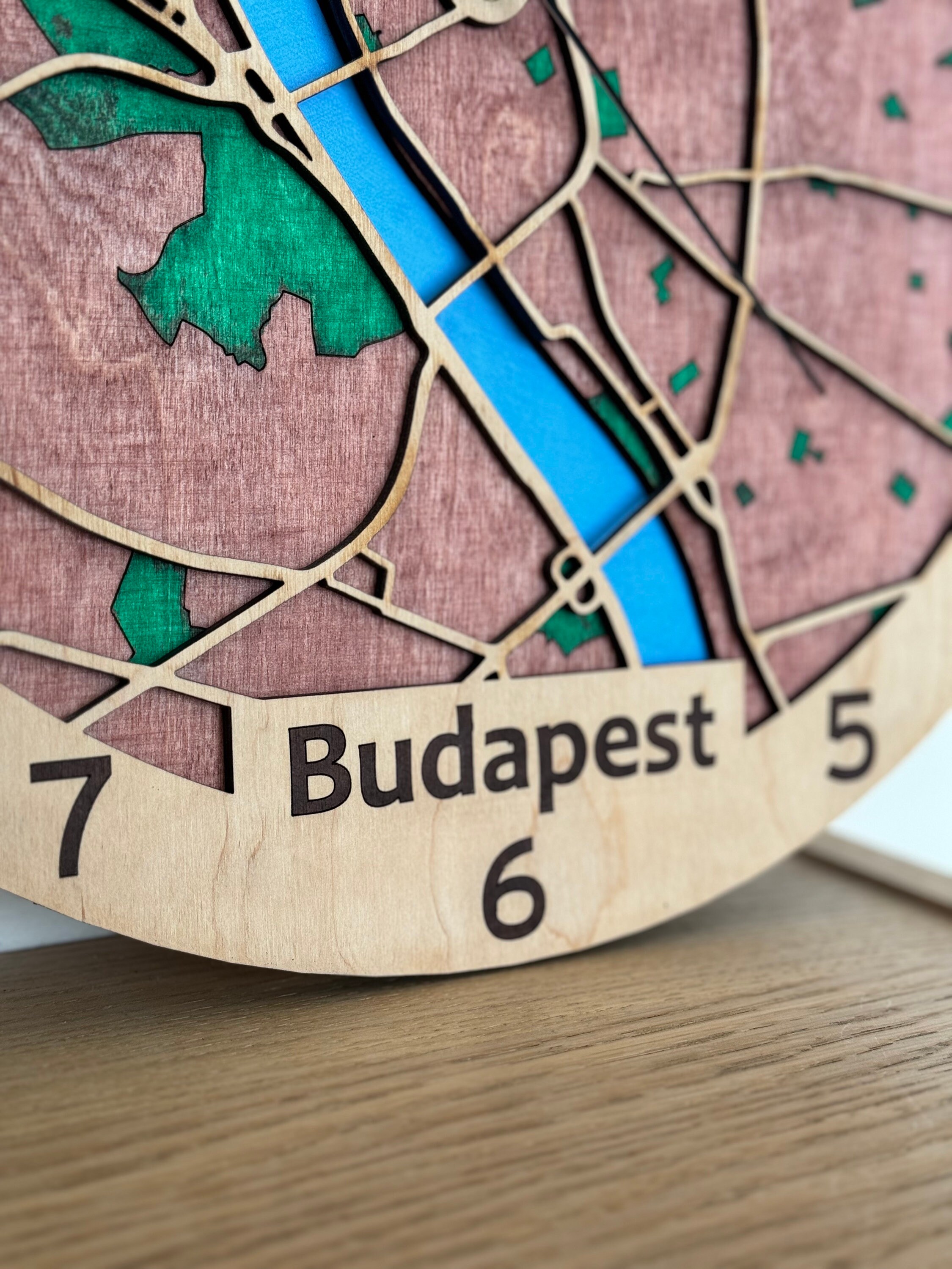Budapest City Map - Clock, Any City Wall Clock, Custom World Clock ...