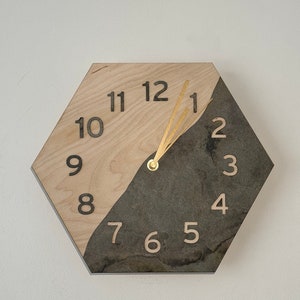 Hexagon Shape Wall Clock, Every Clock is Different, Big Wall Clock ...