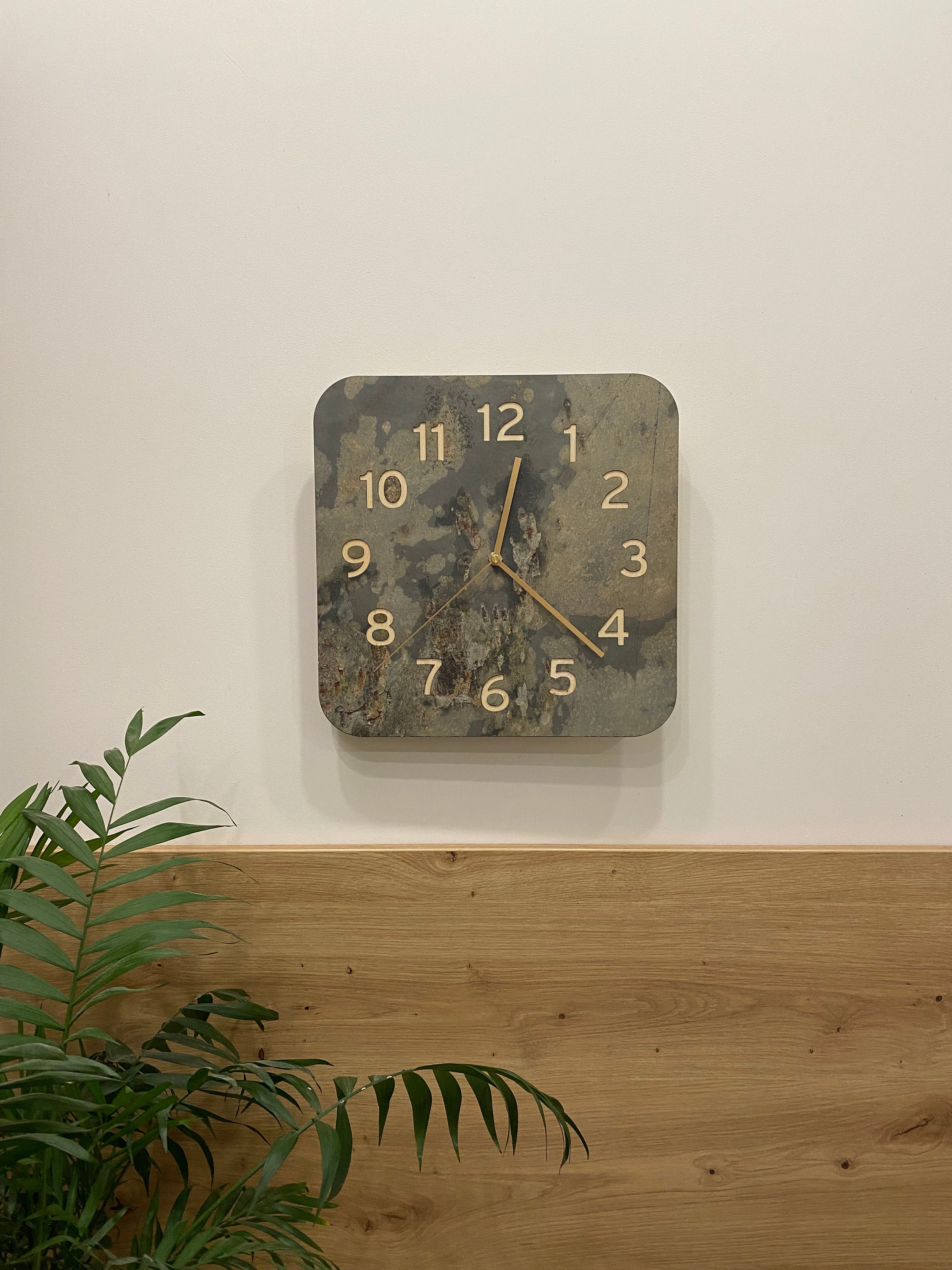 Autumn Colours Wall Clock, Stone Clock With Seconds Hand , Livingroom ...
