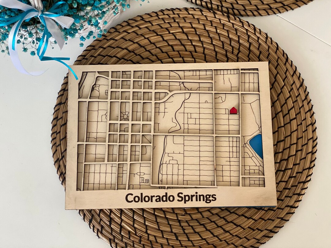 Colorado Springs City Map, Custom Made Map, Mockups , Personalised ...