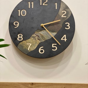 Slate Type Stone Wall Clock Mixed With Rustic, NO Seconds Hand ...