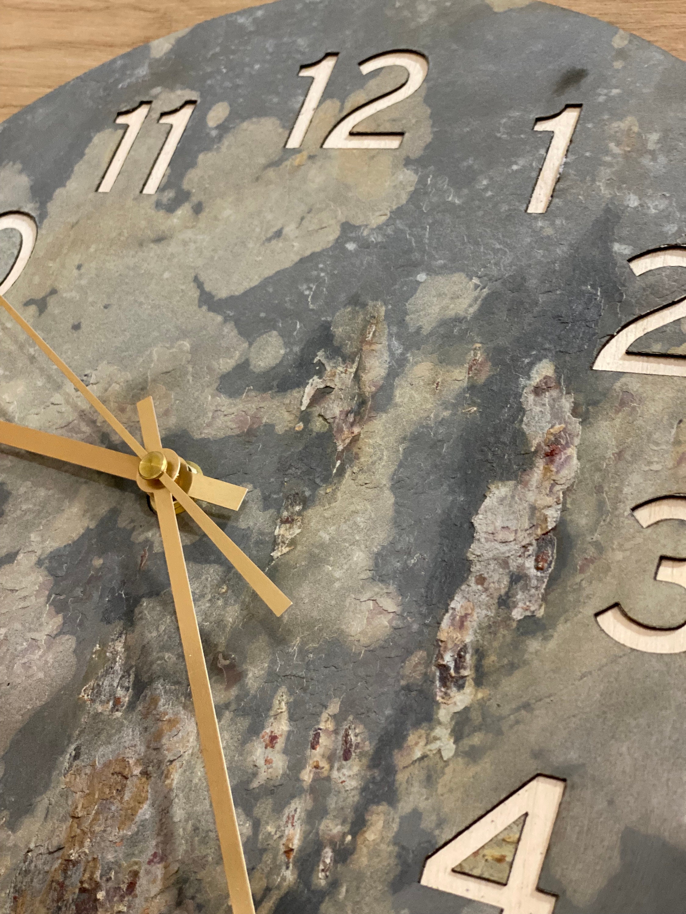 Modern Wall Clock 12 Number Autumn Pattern Stone Wall Clock - Etsy