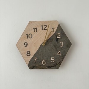 Hexagon Shape Wall Clock, Every Clock is Different, Big Wall Clock ...