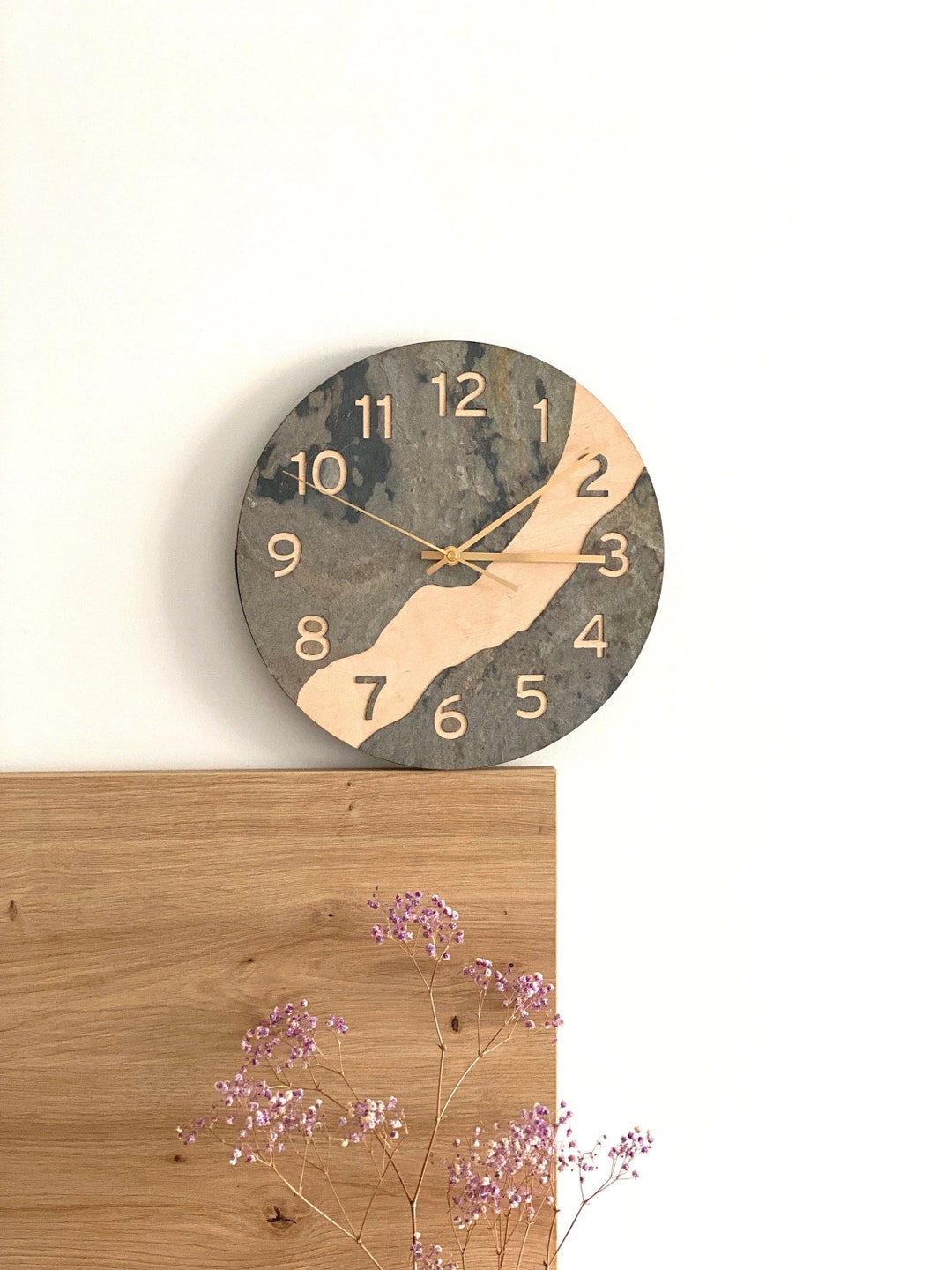 Rustic Type Stone Wall Clock, Beautiful Home Decoration, Big Size on ...