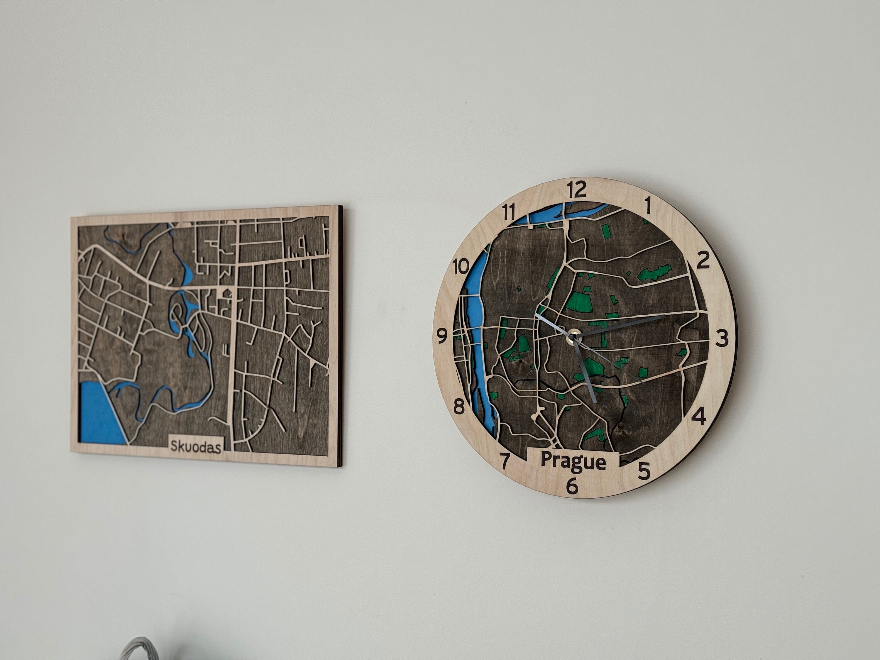 Prague City Map - Clock, Any City Wall Clock, Custom World Clock, Large ...
