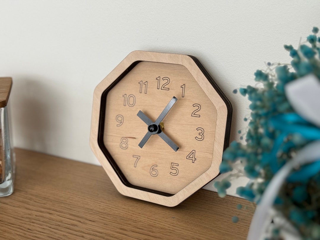 Small Octagon Shape Clock, Table Clock, Unique Clock, Home Decorations ...