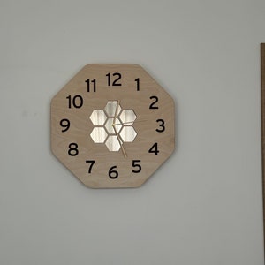 Rare to Find Clock,octagon Shape Clock With Mirror, Honeycomb Mirror ...