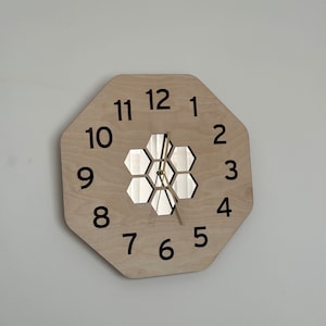 Rare to Find Clock,octagon Shape Clock With Mirror, Honeycomb Mirror ...