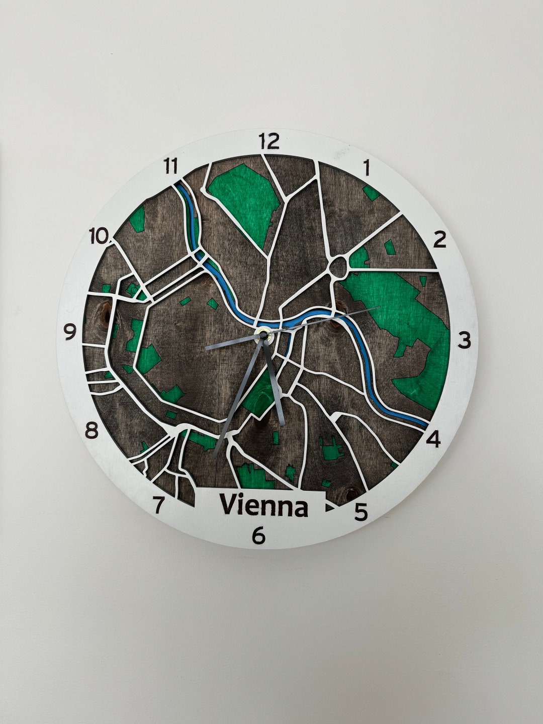 Vienna City Street Map Clock Unique Wall Clock, Unique Gift ...