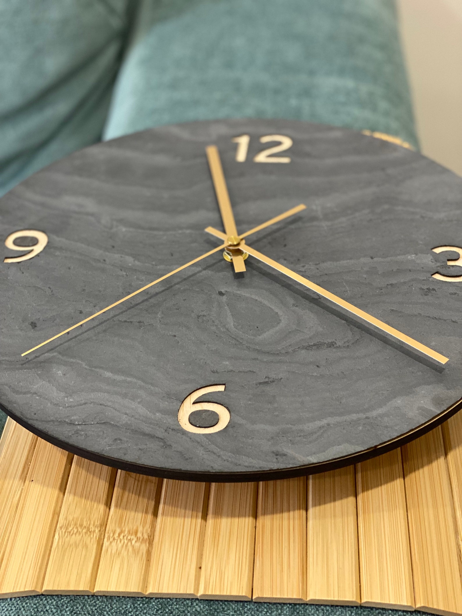 Quarter Slate Stone Wall Clock Round Wall Clock Perfect Add - Etsy