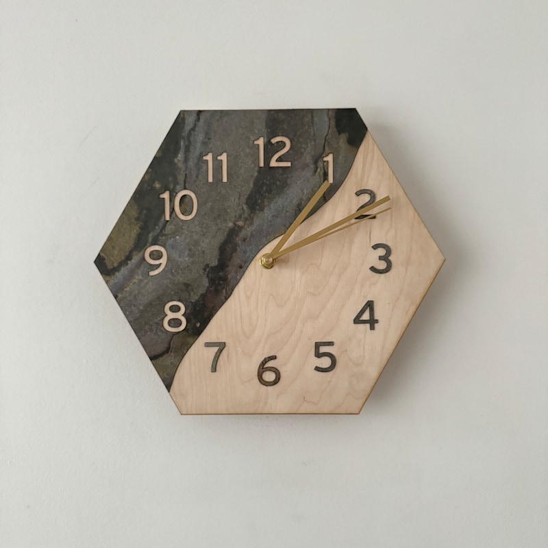 Hexagon Clock - Etsy New Zealand