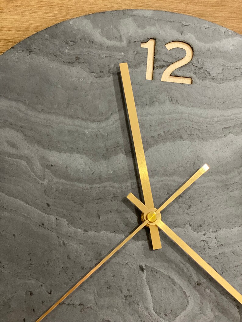 Quarter Slate Stone Wall Clock, Round Wall Clock, Perfect Add to Your ...
