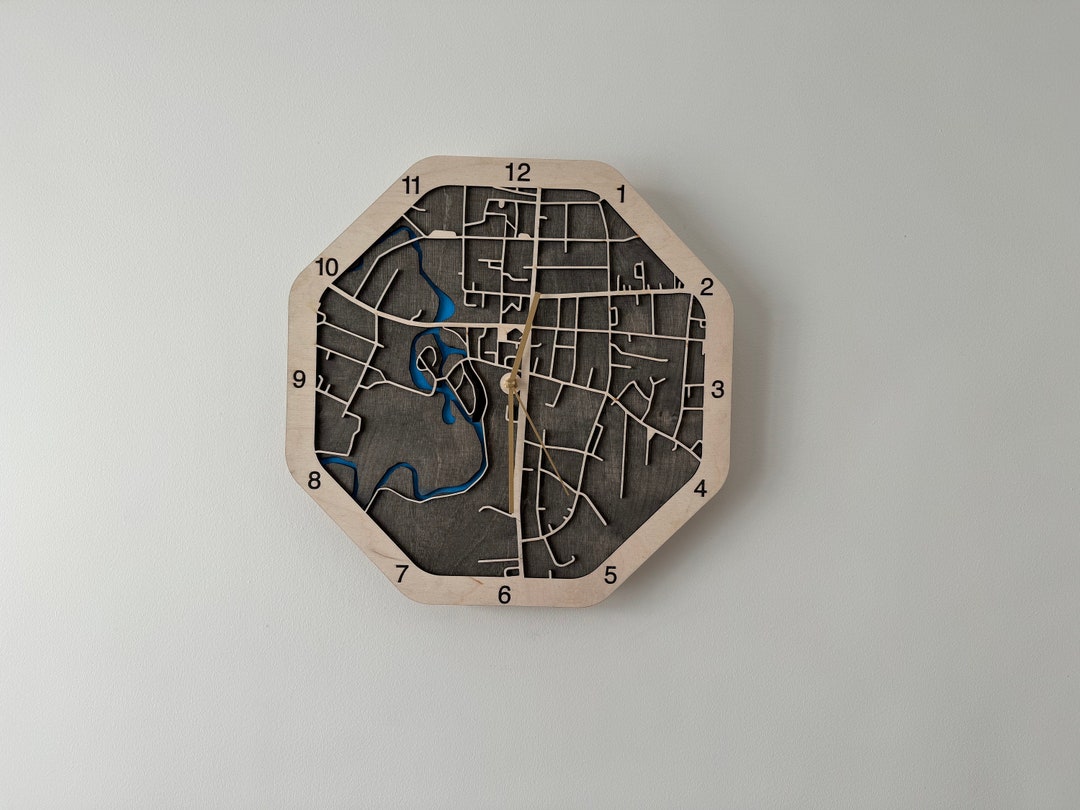 Unique City Street Map - Clock- Build Your Own, Gift, 10th Anniversary ...