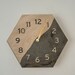 Hexagon Shape Wall Clock, Every Clock is Different, Big Wall Clock ...