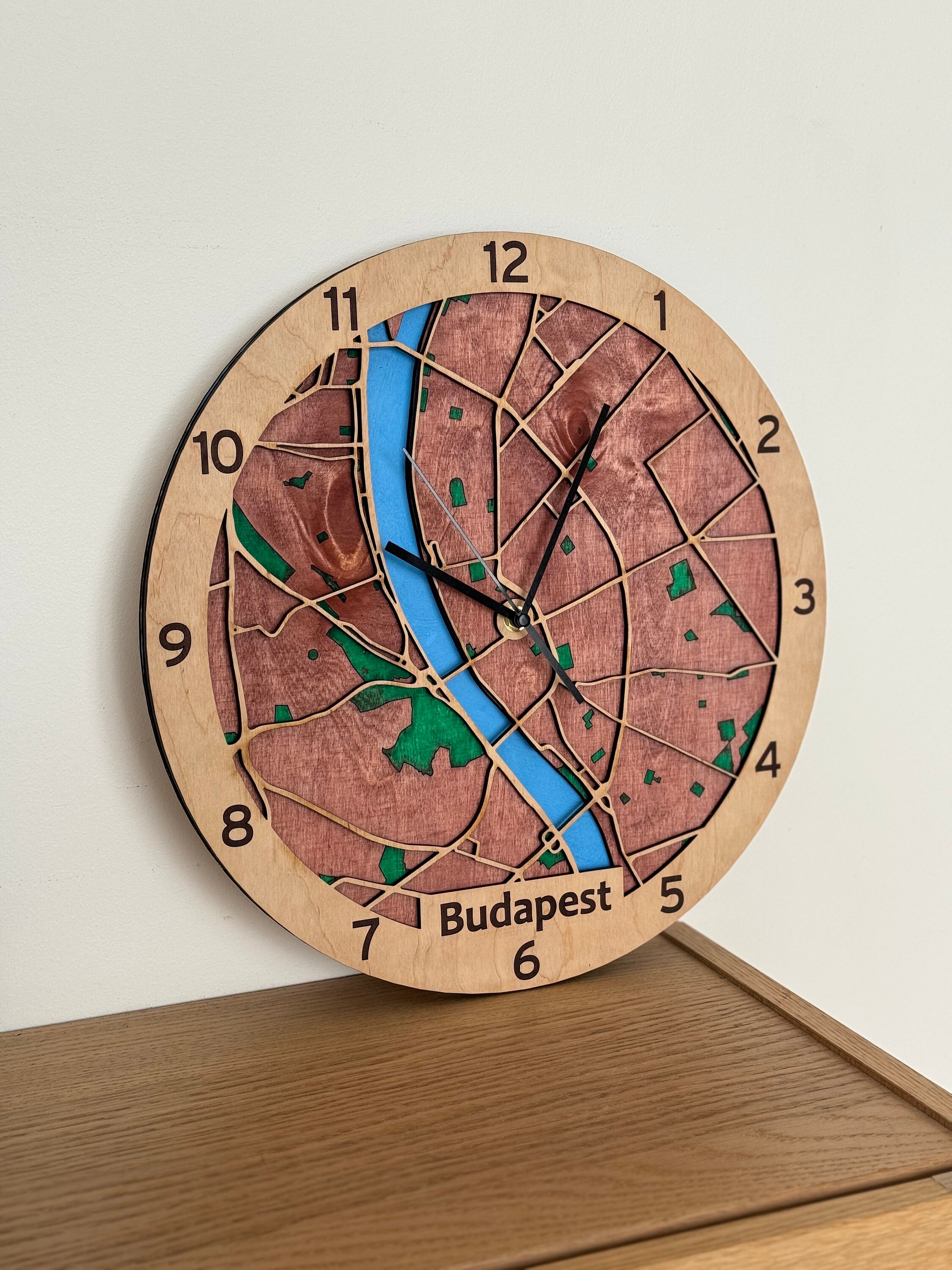Budapest City Map - Clock, Any City Wall Clock, Custom World Clock ...