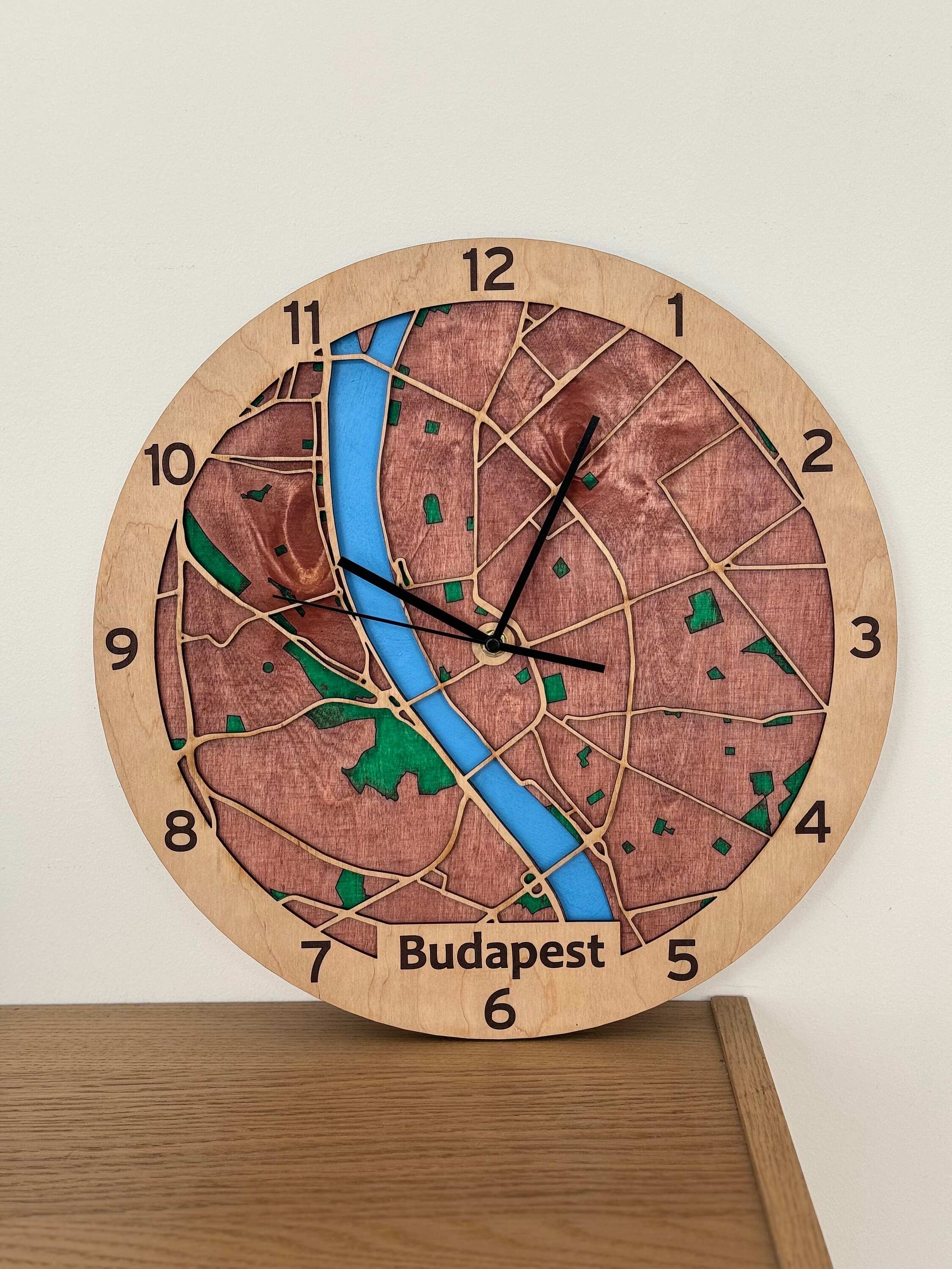 Budapest City Map - Clock, Any City Wall Clock, Custom World Clock ...