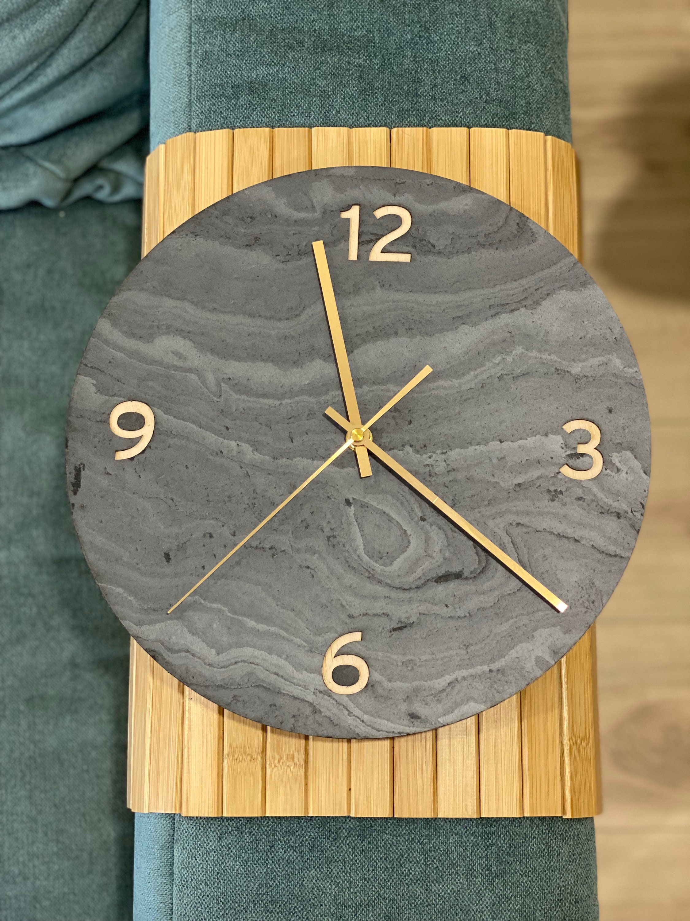 Quarter Slate Stone Wall Clock Round Wall Clock Perfect Add - Etsy