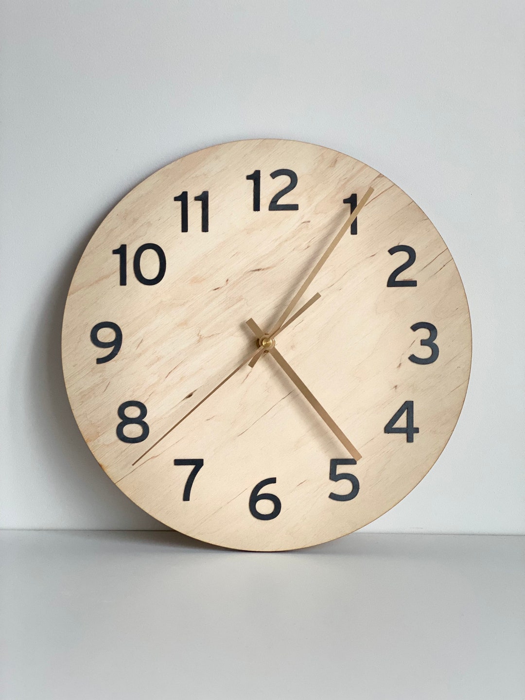 Wall Clock Stone Number - Wooden Clock Modern , Retro Clock - Etsy