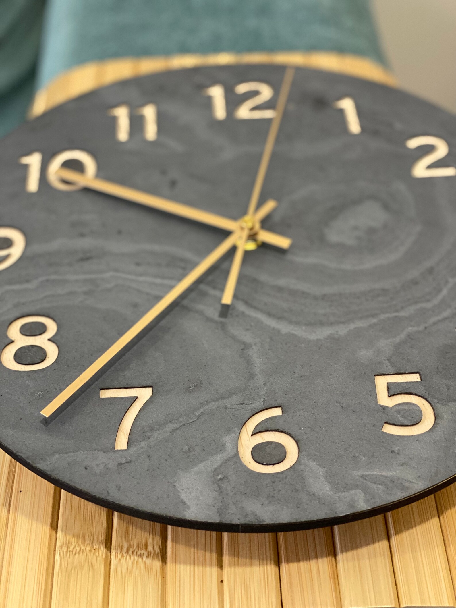 Unique Stone Wall Clock Black Wall Clock - Etsy