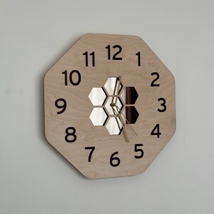 Rare to Find Clock,octagon Shape Clock With Mirror, Honeycomb Mirror ...