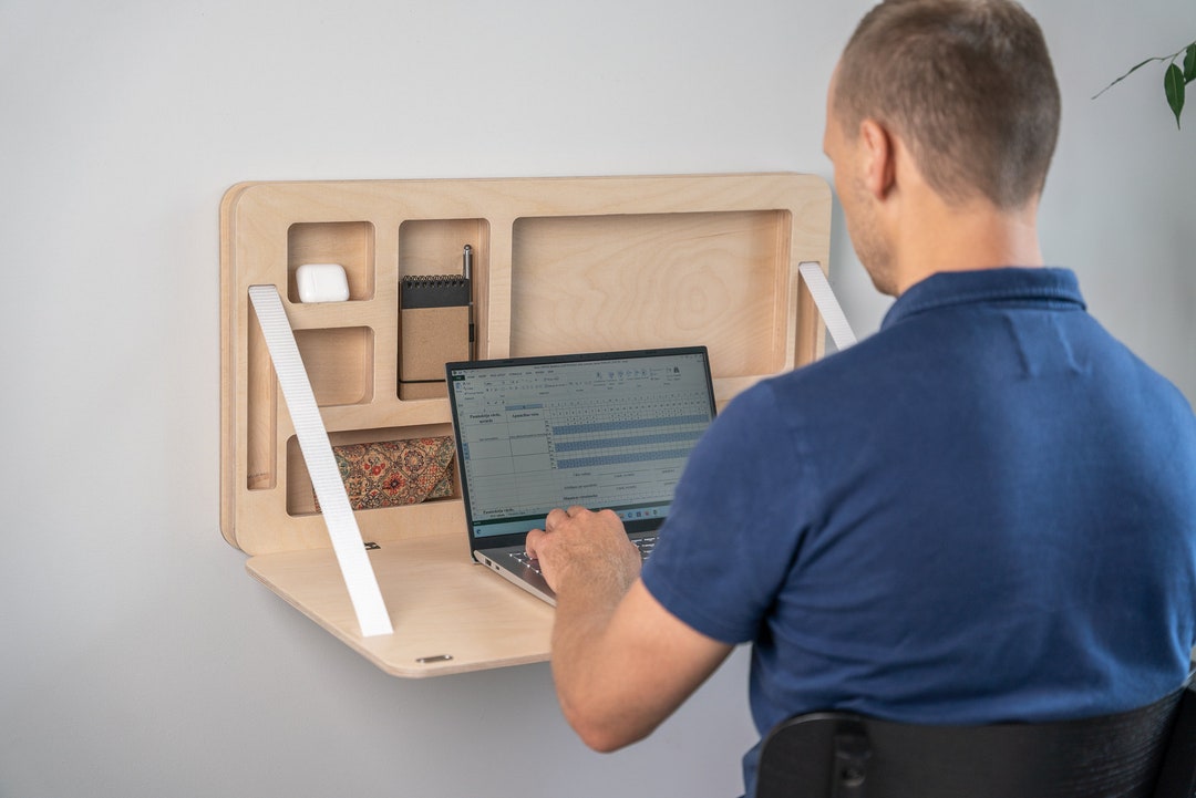 Space Saving - Wall Mounted Murphy Desk - Etsy
