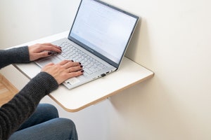 Wood Folding Desk With Storage, Folding Work Space, Home Office Station ...