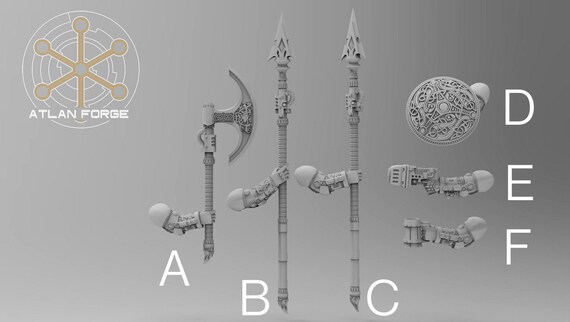 Asgardian Mounted Captain Arms & Weapons Atlan Forge - Etsy