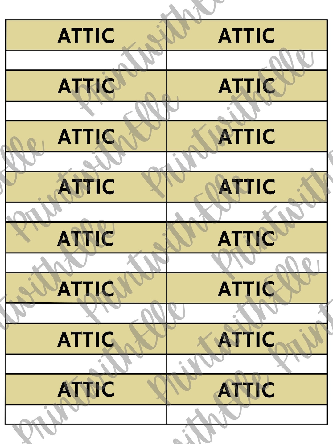 Printable Moving Labels - ATTIC - for Use on Moving Boxes or Shipping ...