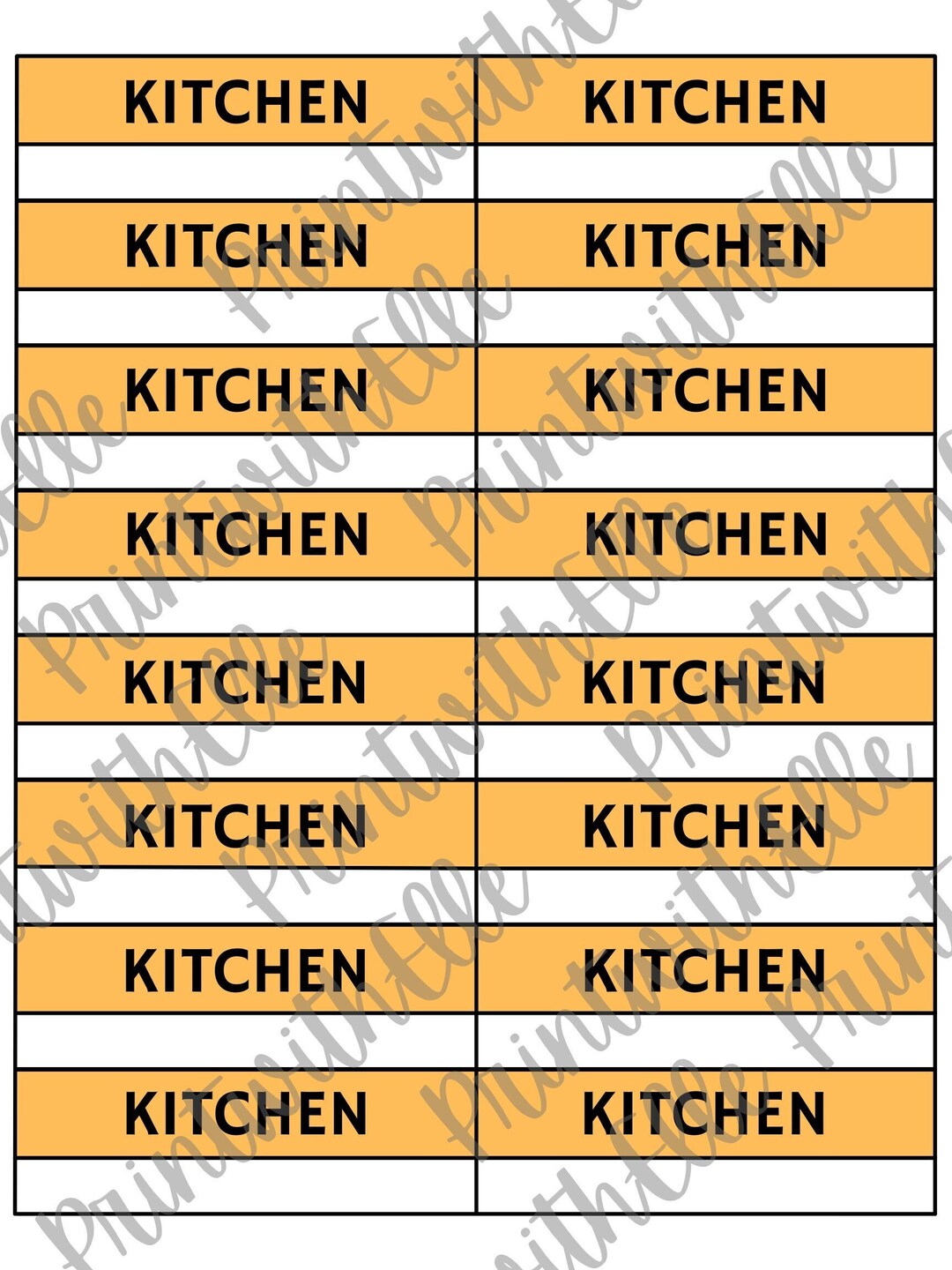 Printable Moving Labels - KITCHEN - for Use on Moving Boxes or Shipping ...
