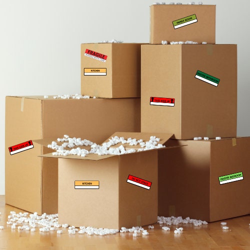 31 Unique Printable Moving Labels WHOLE HOUSE & All ROOMS for Use on ...