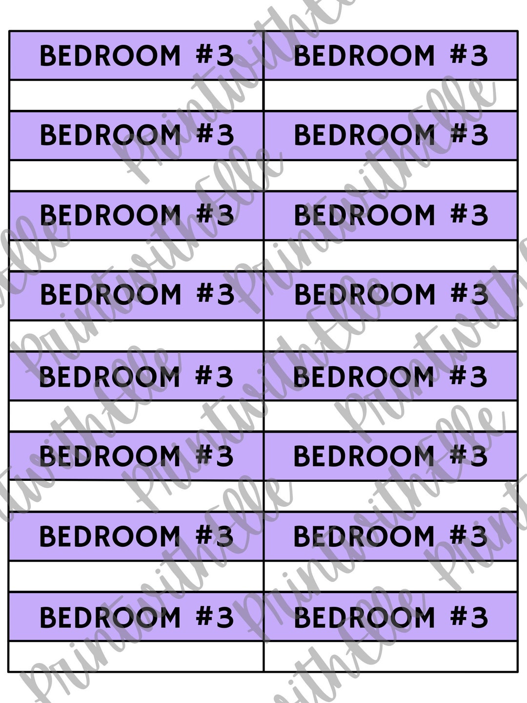 Printable Moving Labels - BEDROOM #3 - for Use on Moving Boxes or ...