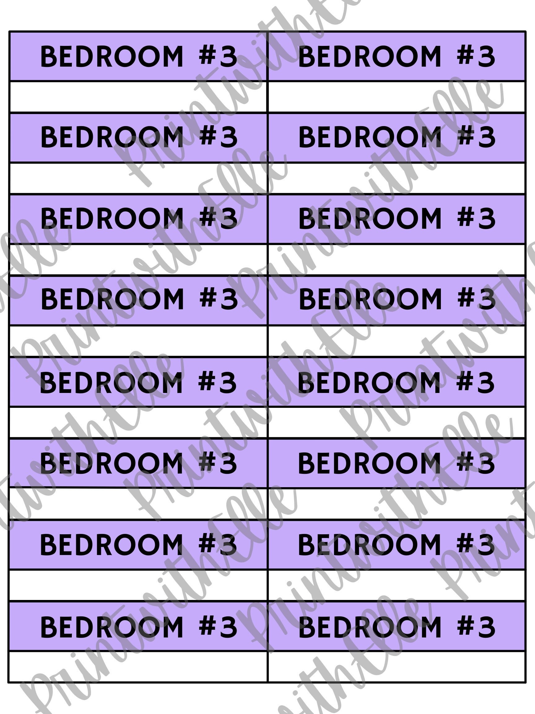 Printable Moving Labels - BEDROOM #3 - for Use on Moving Boxes or ...