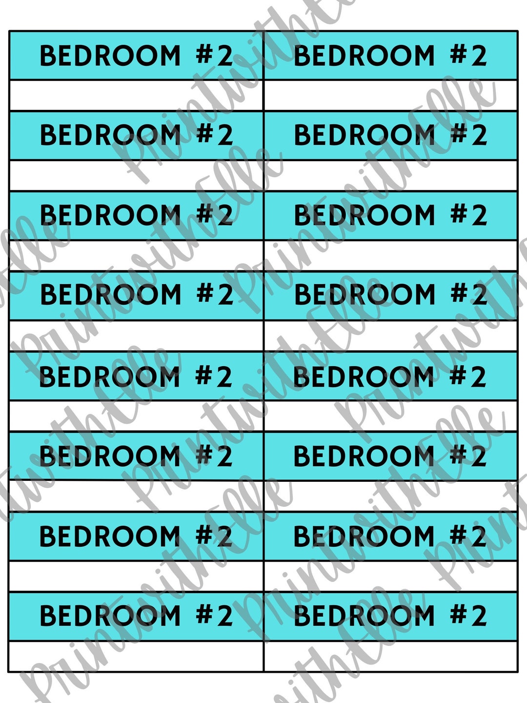 Printable Moving Labels - BEDROOM #2 - for Use on Moving Boxes or ...