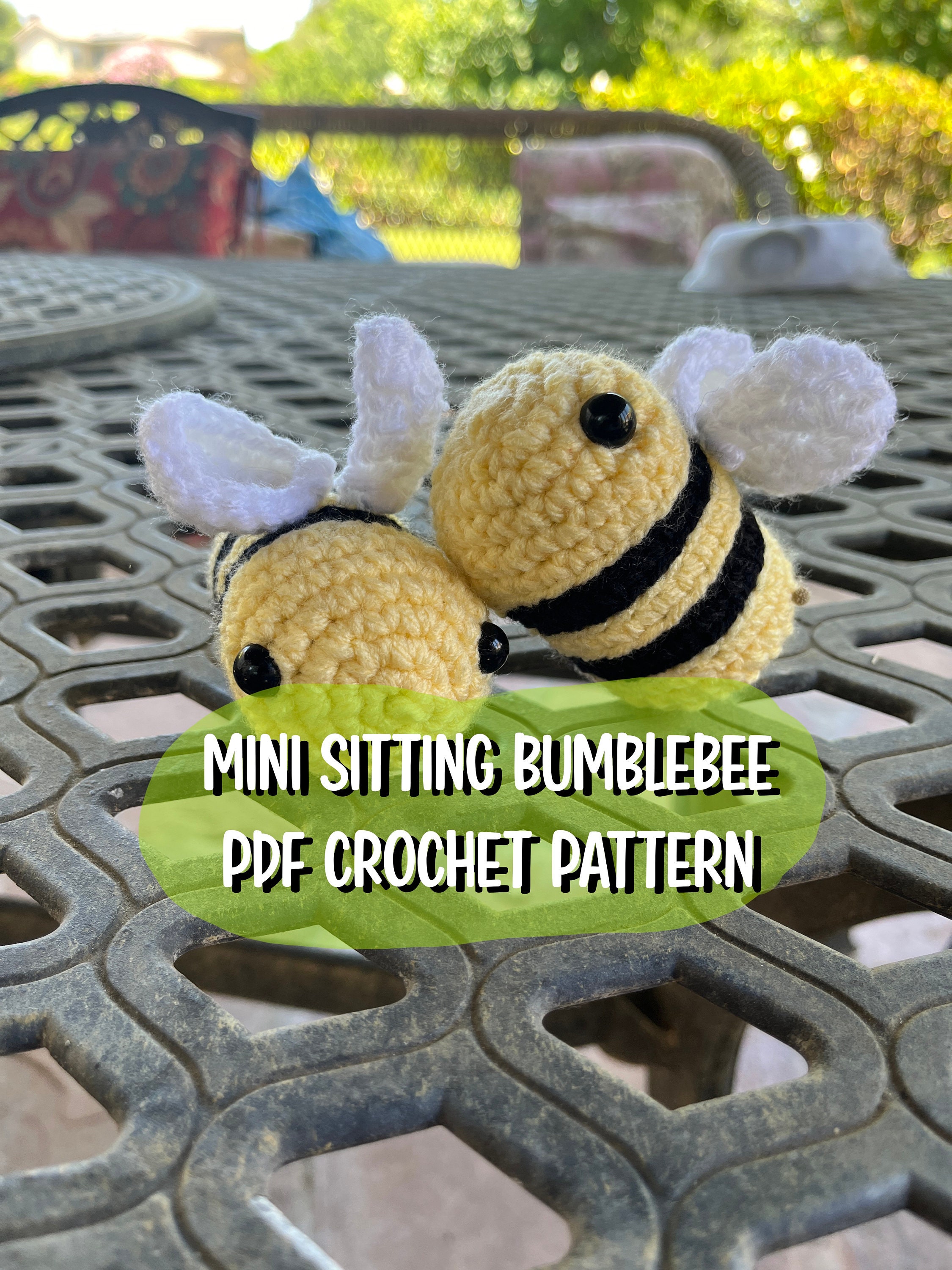 Bumblebee Amigurumi Crochet Pattern Mini Sitting Bumblebee Beginner ...
