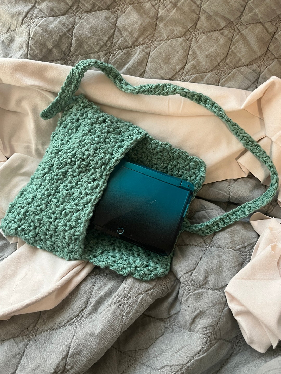 Crochet Nintendo 3DS Sleeve- 3DS Cover- Crochet Bag Storage- Video Game ...