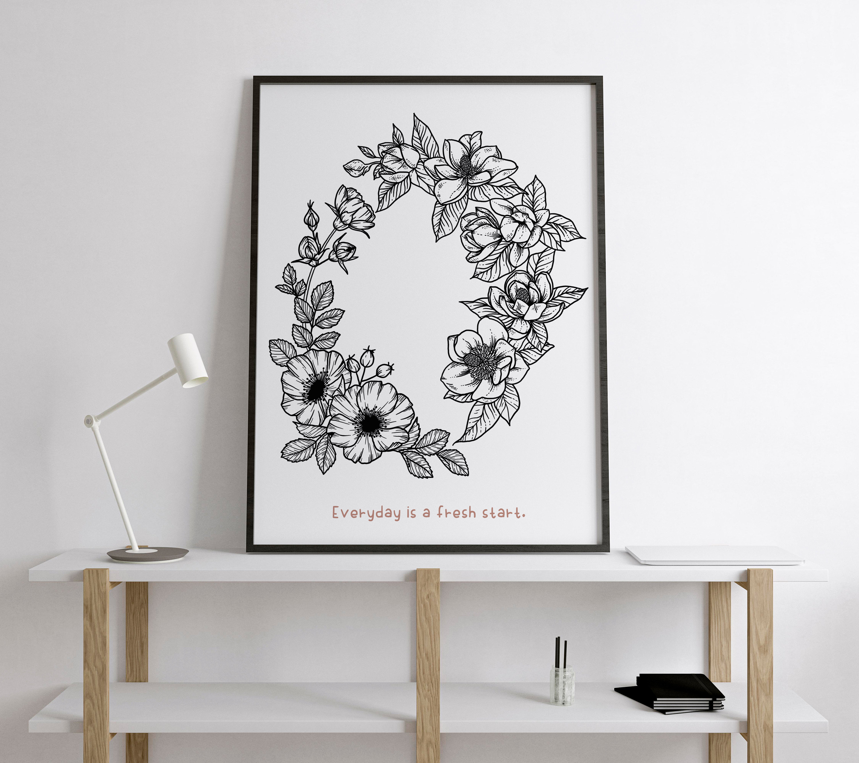 Floral Affirmation Art Print, Botanical Wall Decor (digital Download ...