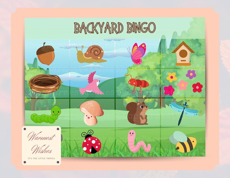 Bingo Board Backyard Outdoors Game Kids Young Children Toddlers Family ...