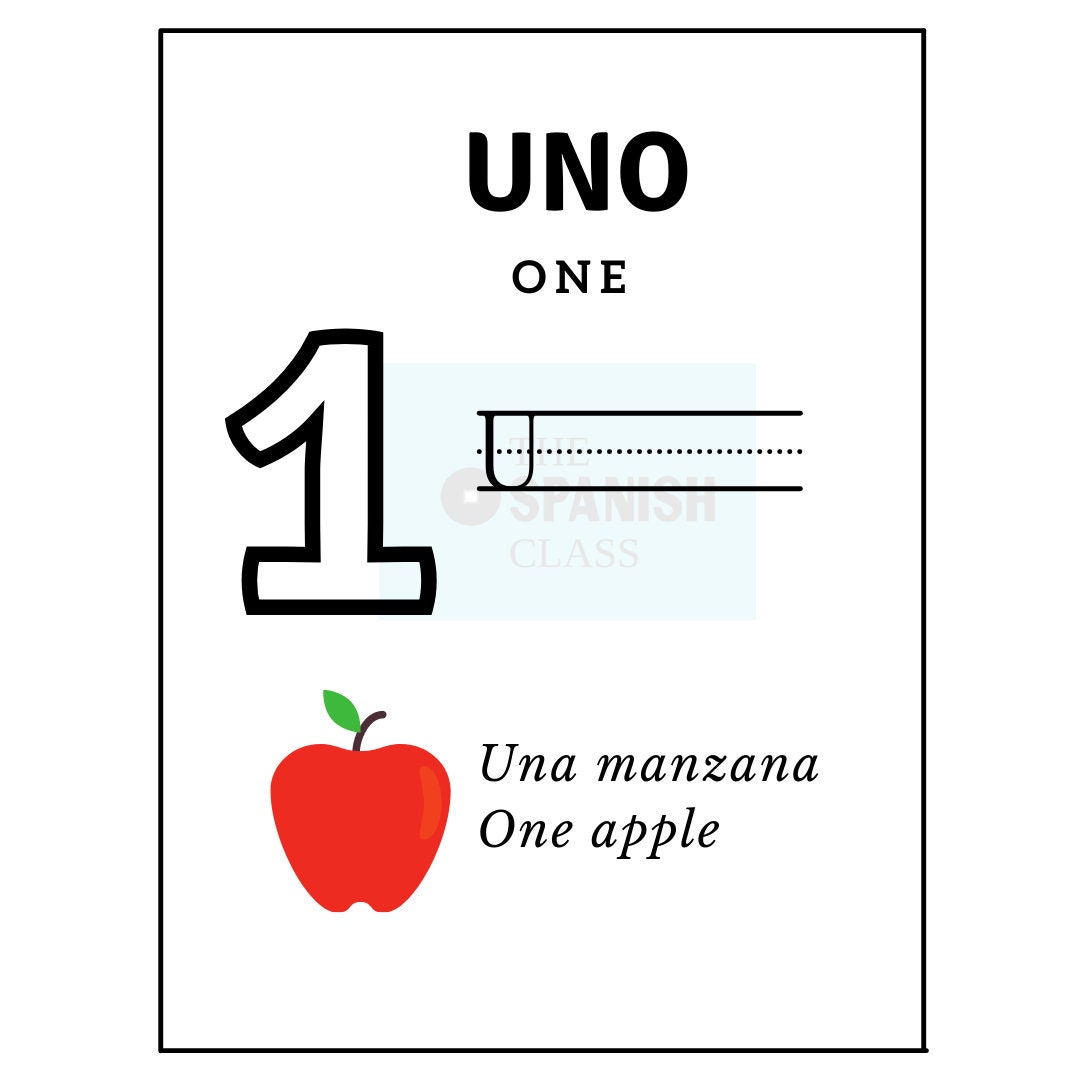 Numbers Printable, Bilingual Numbers, Spanish Educational, Worksheet ...