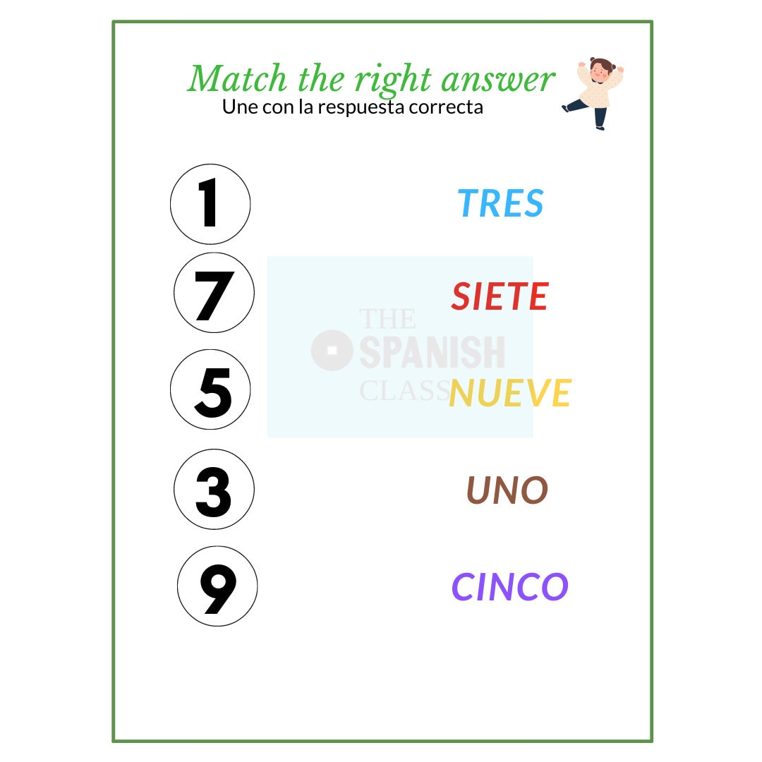 Numbers Printable, Bilingual Numbers, Spanish Educational, Worksheet ...