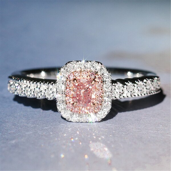 Pink Engagement Ring - Etsy UK