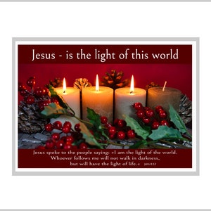 Jesus Light of the World - Bible, Printable Art, Home Decoration, Wall ...