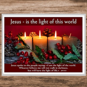 Jesus Light of the World - Bible, Printable Art, Home Decoration, Wall ...