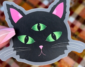 Green Cat Eyes Sticker - Etsy