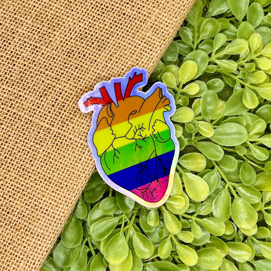 Queer Heart Holographic Vinyl Sticker - Etsy
