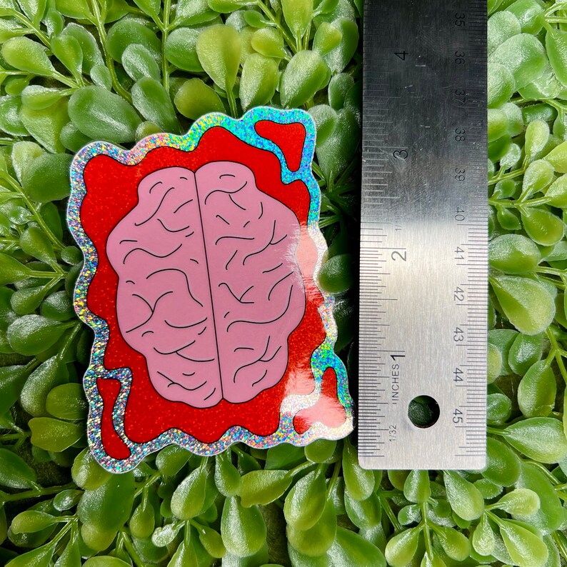 Glitter Brain Vinyl Sticker | Halloween Brain Glitter |zombie Witchy ...