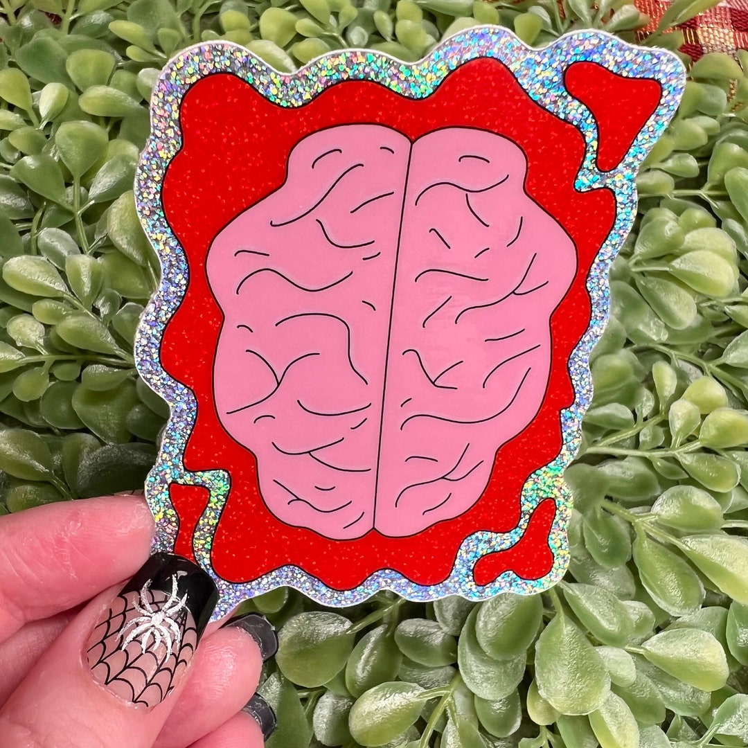Glitter Brain Vinyl Sticker | Halloween Brain Glitter |zombie Witchy ...