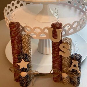 String Wrapped Fireworks Fireworks Farmhouse Tiered Tray | Etsy